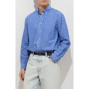 ALEX MILL Mill Thing Stripe Button-down Shirt - Blue/ivory