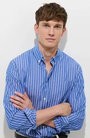 ALEX MILL Mill Thing Stripe Button-down Shirt - Blue/ivory