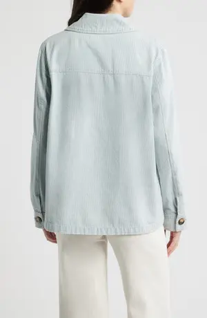 Bernardo Stripe Denim Chore Jacket