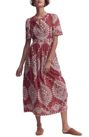 Boden Ivy Embroidered Midi Dress