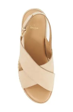 Dune London Kiya Slingback Platform Wedge Sandal - Blush