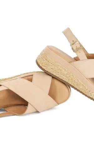 Dune London Kiya Slingback Platform Wedge Sandal - Blush