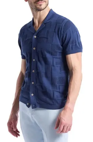 Robert Graham Drayford Short Sleeve Sweater - Navy