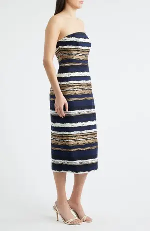 Sam Edelman Strapless Brocade Sheath Dress
