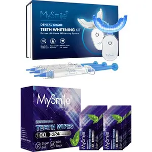 MYSMILE Advanced Teeth Whitening Kit With Teeth Wipes Double Pack - Blue