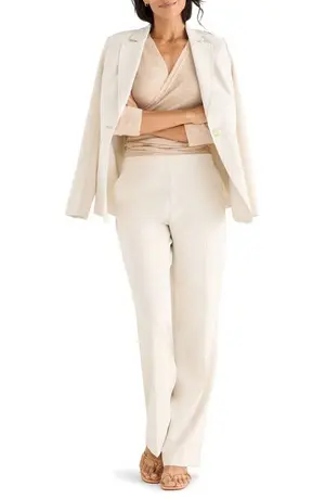 NIC+ZOE Topstitch Detail Stretch Blazer - Coconut