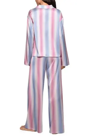MIDNIGHT BAKERY Stripe Satin Pajamas
