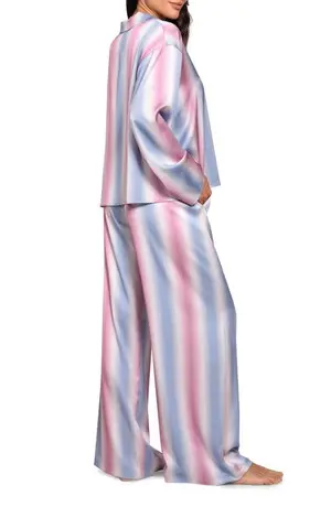MIDNIGHT BAKERY Stripe Satin Pajamas