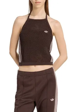 ADIDAS ORIGINALS Open Stitch Halter Top Aurora Coffee /
