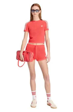ADIDAS ORIGINALS Open Stitch Crop Sweater - Semi Lucid Red