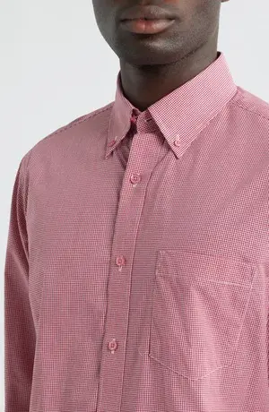 EAGLE Regular Fit Gingham Check Cotton Button-down Shirt - Red