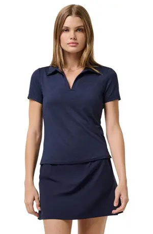 Travis Mathew Skyloft Short Sleeve Polo - Heather Navy Blazer