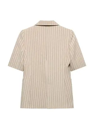 Mint Velvet Pinstriped Short-sleeve Blazer