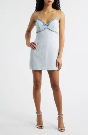 LoveShackFancy Novara Sleeveless Tweed Mini Dress