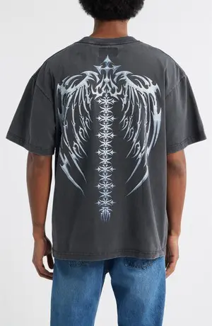 PACSUN Cyber Wings Cotton Graphic T-shirt