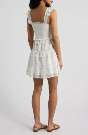 LoveShackFancy Colbera Lace Ruffle Mini Dress