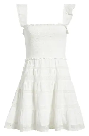 LoveShackFancy Colbera Lace Ruffle Mini Dress