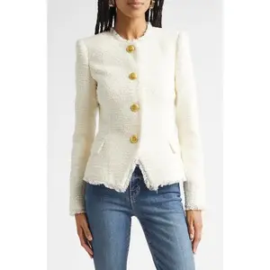L'Agence Nerina Fringe Bouclé Jacket