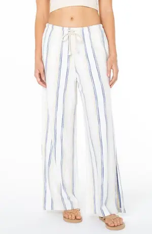 Roxy Striped Cotton-blend Drawstring Pants