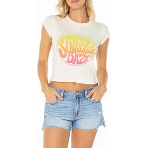 Roxy Sunshine Daze '90s Graphic Baby Tee - Dew