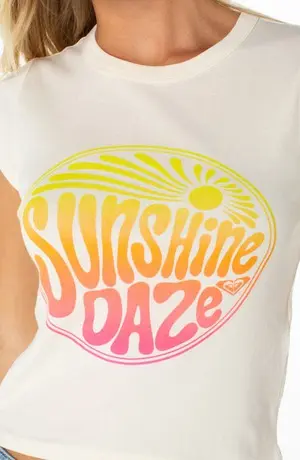 Roxy Sunshine Daze '90s Graphic Baby Tee - Dew