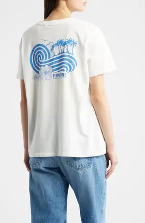 Rip Curl Ocean Break Relaxed Graphic T-shirt - Bone