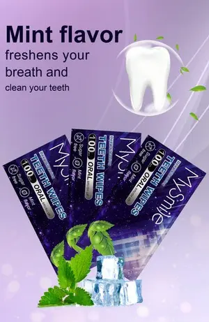 MYSMILE Teeth Wipes Disposal Finger Brush Deep Cleaning Teeth Wipes