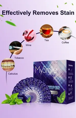 MYSMILE Teeth Wipes Disposal Finger Brush Deep Cleaning Teeth Wipes