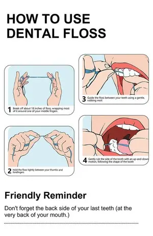 MYSMILE Woven Dental Floss With Coconut Oil, Effective Plaque Removal - Blue
