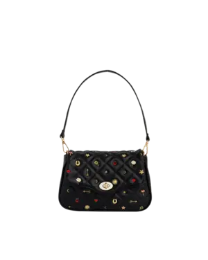 FABLE ENGLAND Mary Quilted Crossbody Clutch - Black