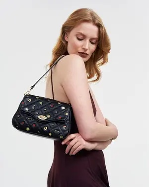 FABLE ENGLAND Mary Quilted Crossbody Clutch - Black