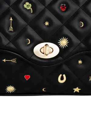 FABLE ENGLAND Mary Quilted Crossbody Clutch - Black