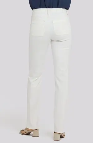 NYDJ Marilyn Straight Leg Jeans With Round Patch Pockets - Vintage White