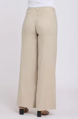 NYDJ Linen Blend Wide Leg Pants - Feather