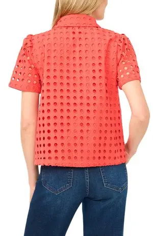 CECE DUPRAZ Cotton Eyelet Button-up Shirt