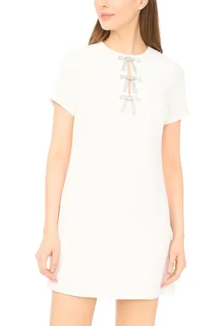 CECE DUPRAZ Embellished Bows Shift Minidress