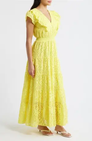 LAYERED WITH LOVE Eyelet Maxi Dress
