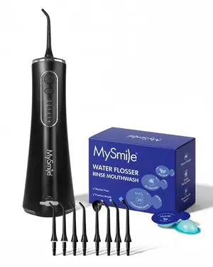 MYSMILE Lp211 Water Flosser With 30 Mouthwash Pods Bundle - Black