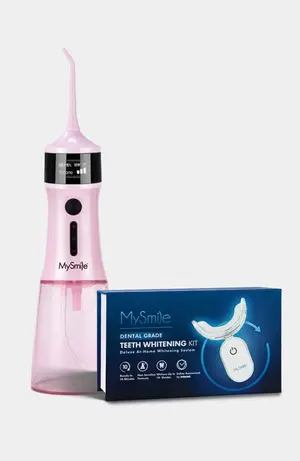 MYSMILE Everyday Smile Bundlewater Flosser And Teeth Whitening Kit - Pink