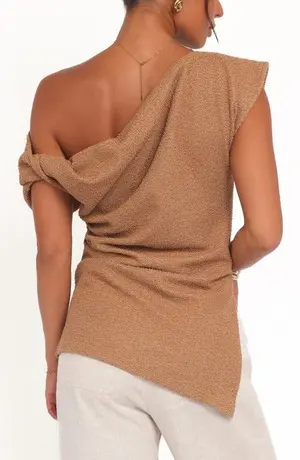 PETAL & PUP Selma One-shoulder Knit Top