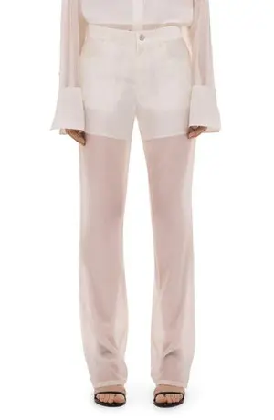 Helmut Lang Sheer Bootcut Tencel Blend Pants
