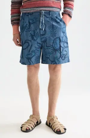 Scotch & Soda Floral Chambray Cargo Shorts