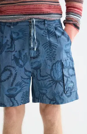 Scotch & Soda Floral Chambray Cargo Shorts