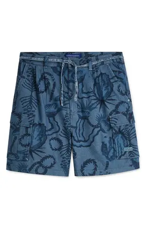Scotch & Soda Floral Chambray Cargo Shorts