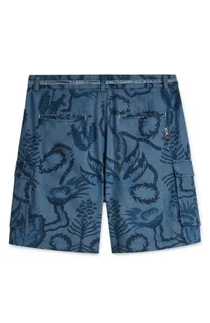 Scotch & Soda Floral Chambray Cargo Shorts