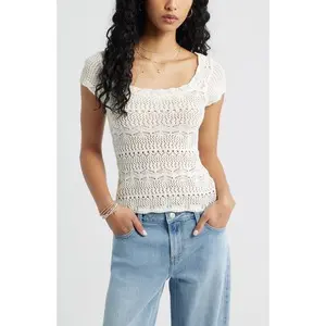 Square Neck Crochet Tops