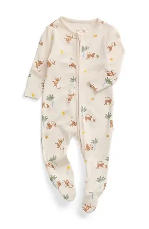 MORI Print Two Way Zip Up Sleepsuit - Monkey Print