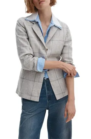 Rag & Bone Chappell Plaid Linen Blazer