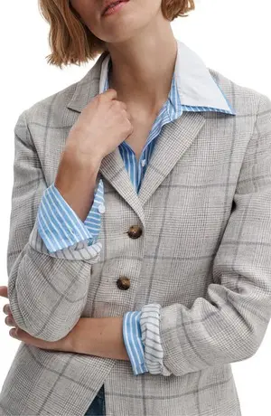 Rag & Bone Chappell Plaid Linen Blazer