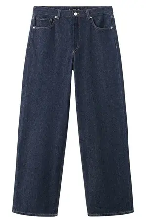 Mango Low Rise Straight Leg Jeans - Open Blue